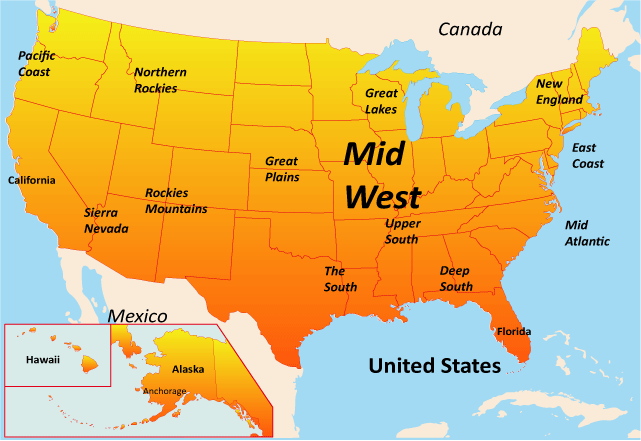The Mid West Map Showing Attractions & Accommodation