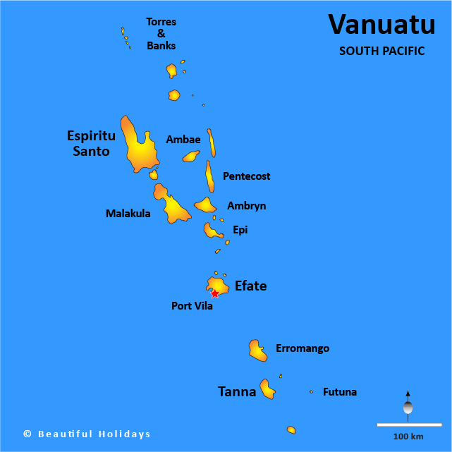 Vanuatu Tourism Map